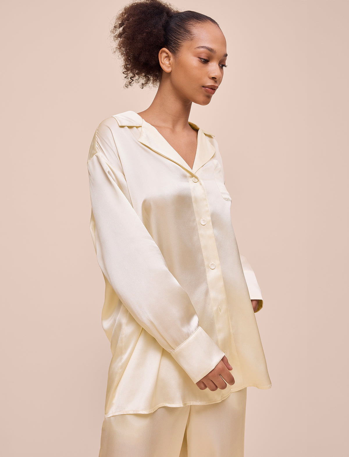 Audrey Mulberry Silk Boyfriend Shirt